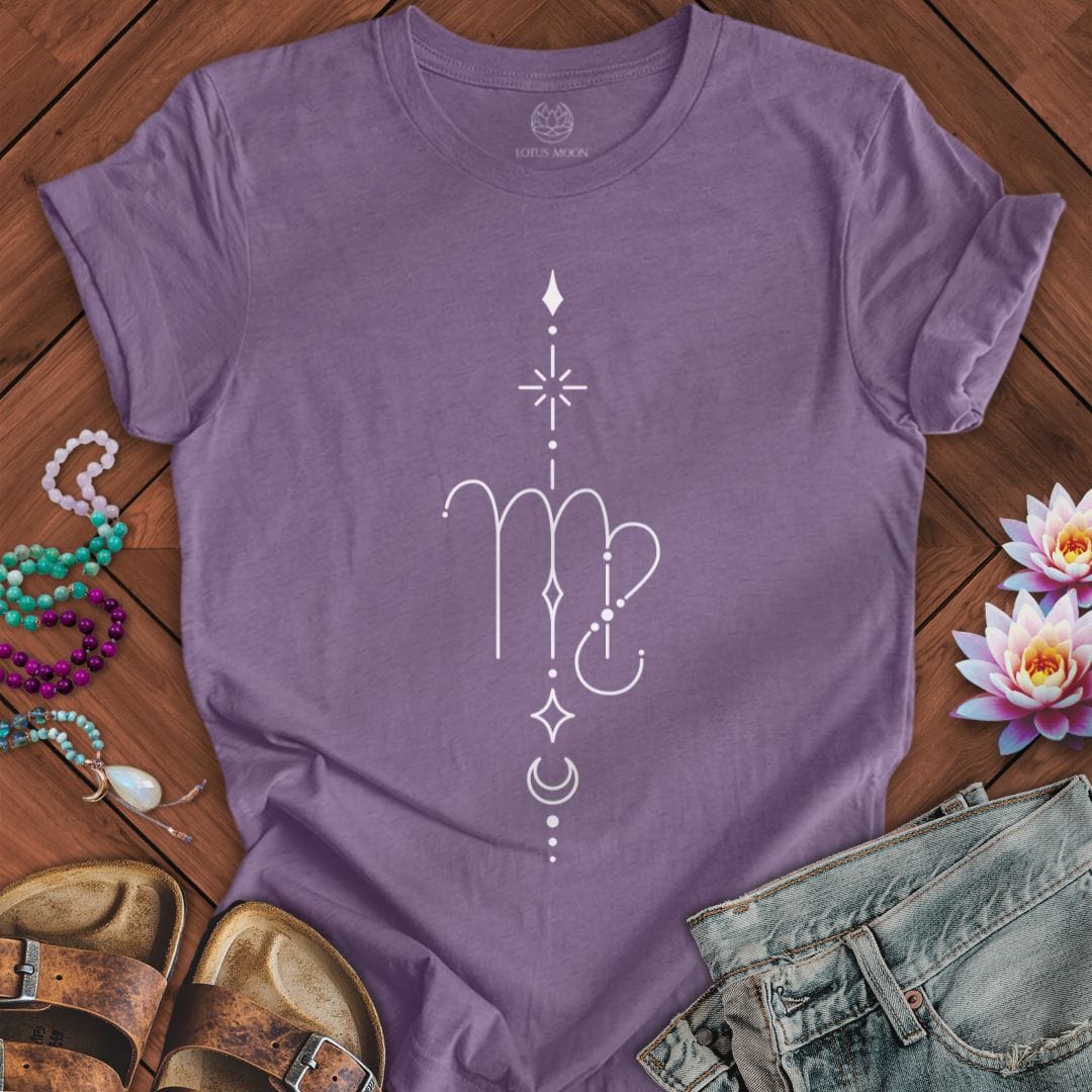 Minimalist Virgo Zodiac Shirt – Celestial Graphic Tee for Earth Sign ...