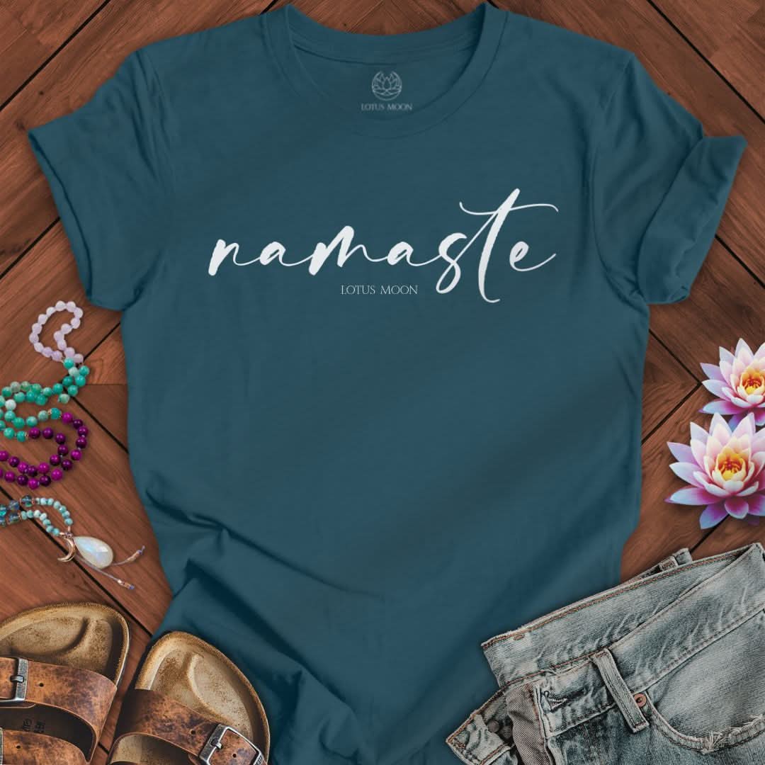 Namaste Script T-Shirt – Minimalist Yoga Tee with Elegant Typography ...