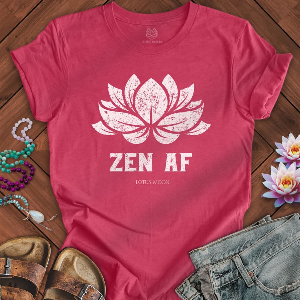 Zen AF Lotus Flower T-Shirt – Edgy Mindfulness Tee for Bold Souls ...